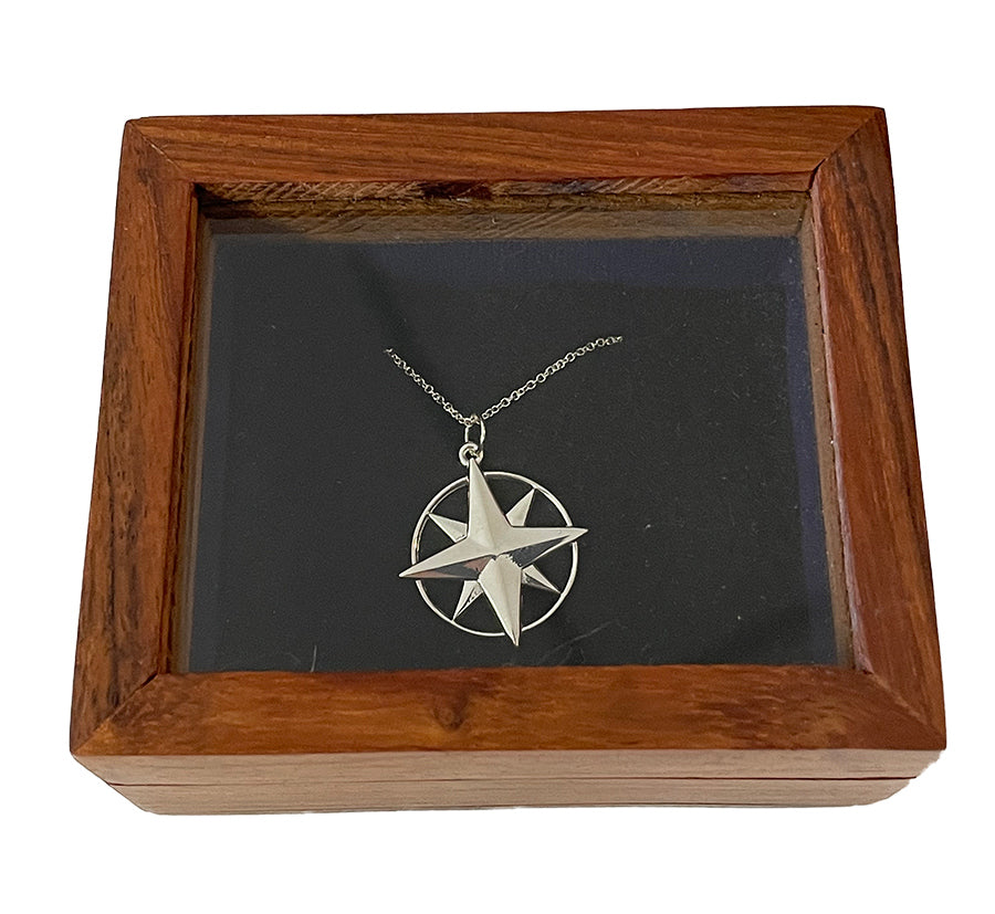 Silver Compass Rose Necklace
